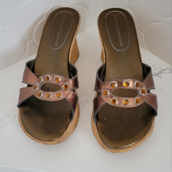 Athena Alexander | Shoes | Athena Alexander Metallic Wedge Platforms ...